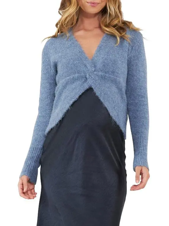 RIPE MATERNITY Nala Twist Front Sweater - Dusty Blue