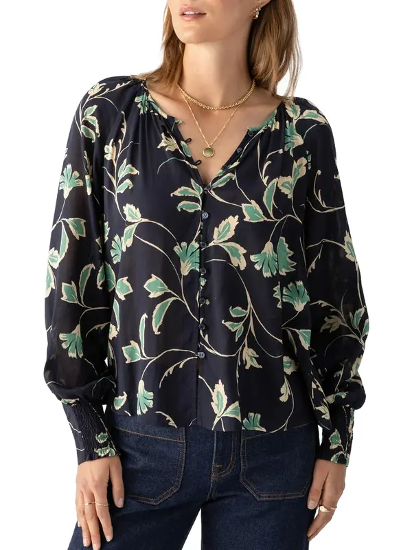 Sanctuary Printed Button-up Shirt - Evergreen