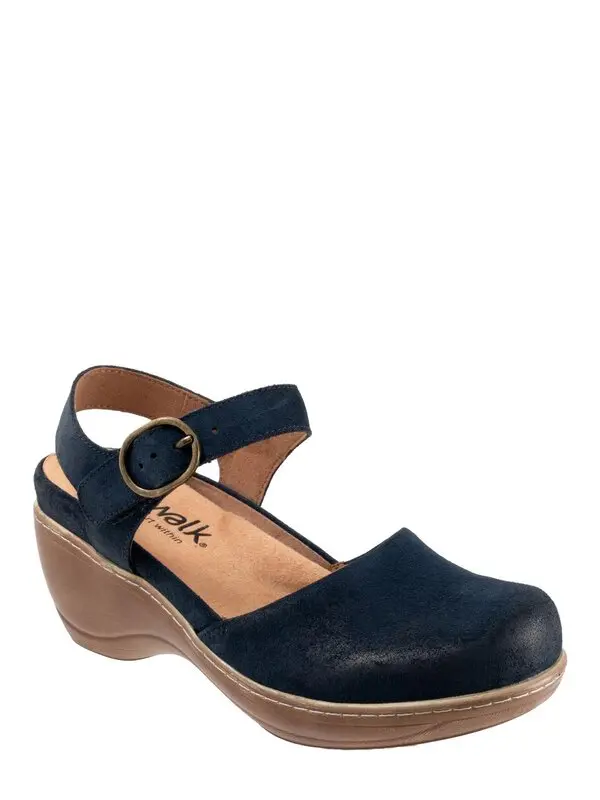 Softwalk Mabelle Platform Clog - Navy Suede