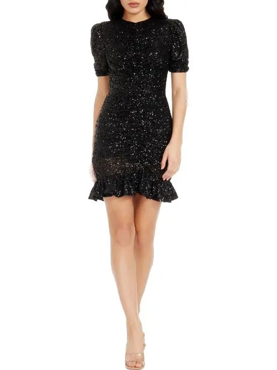 Dress The Population Chandler Sequin Mini Dress - Black