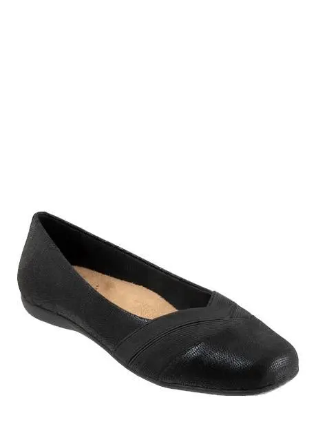 Trotters Stella Flat - Black Lizard