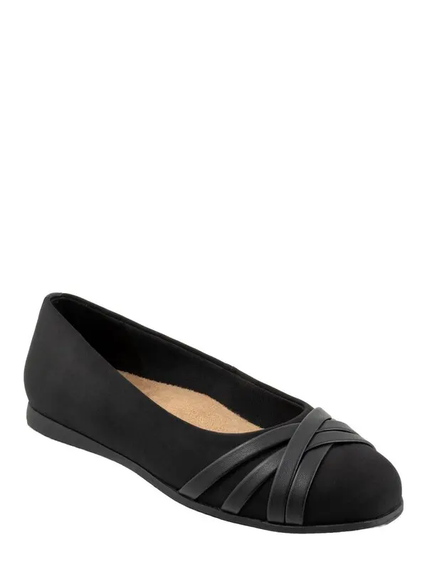 Trotters Daphne Flat - Black Micro