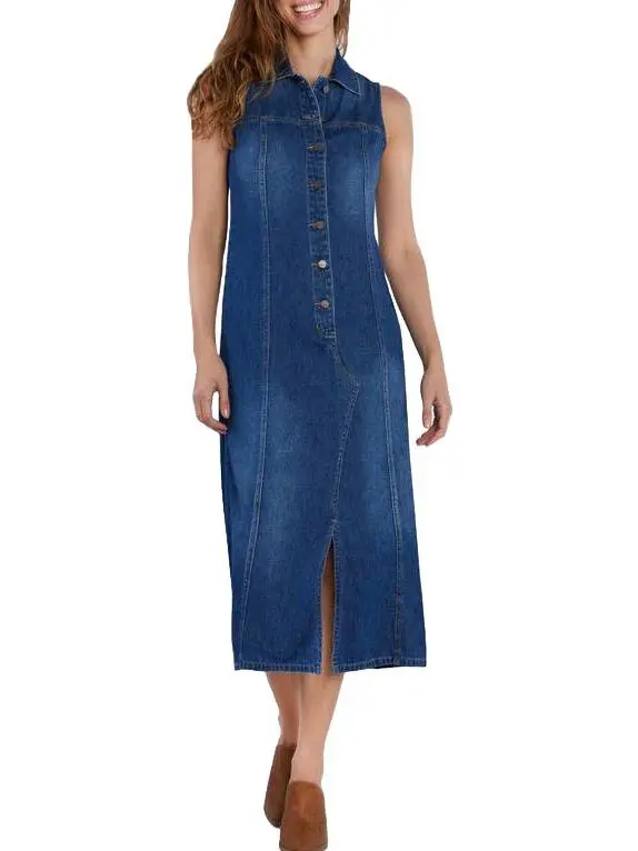 WASH LAB DENIM Maxi Shirtdress - Tint Blue