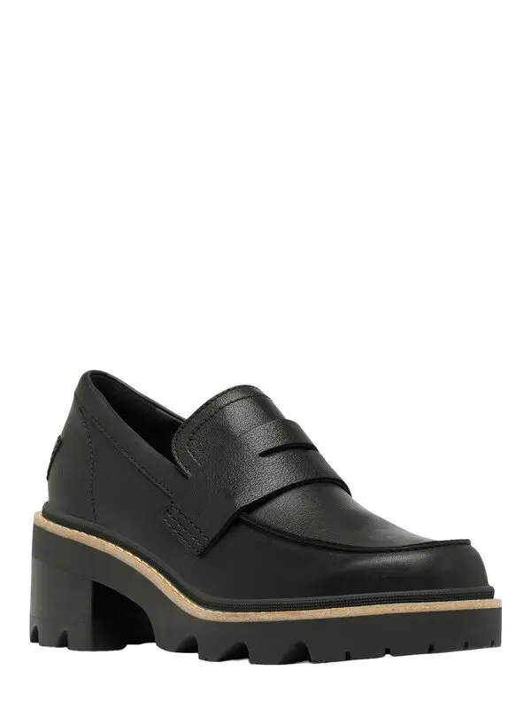 Sorel Joan Now City Penny Loafer - Black/ Sea Salt
