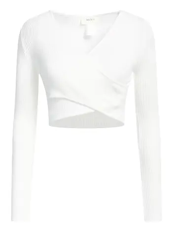 VICOLO Knit Solid Color Sweater - White