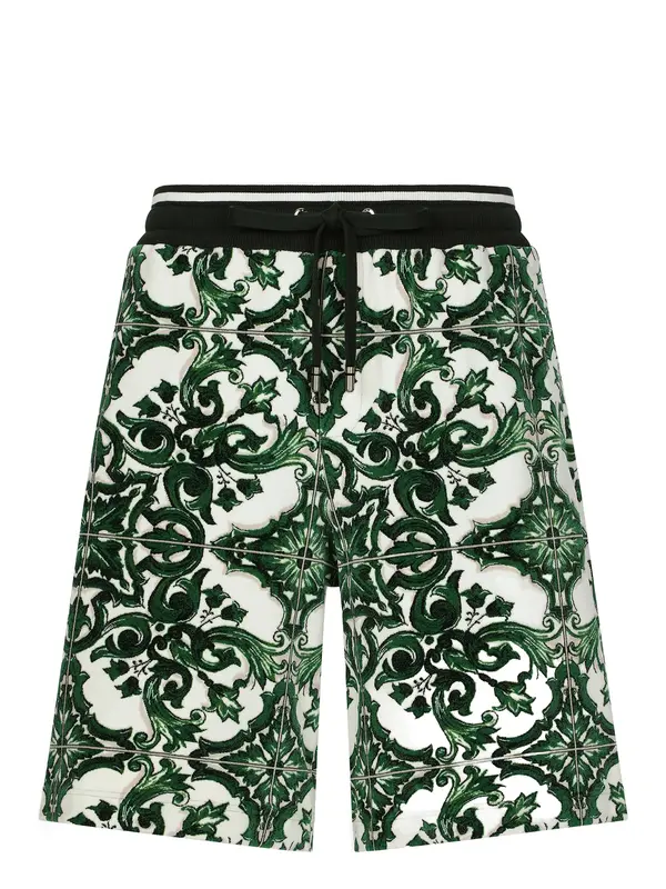 Dolce & Gabbana Majolica Chenille Jogging Shorts - Print