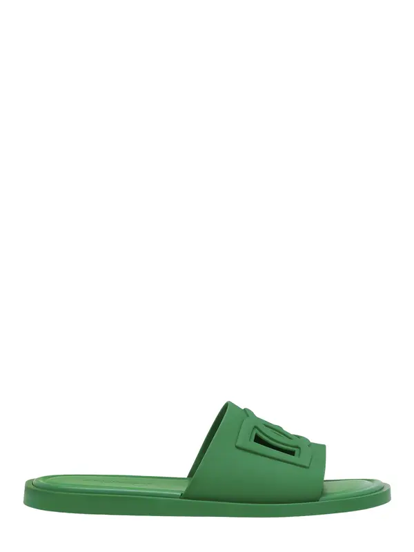 Dolce & Gabbana Rubber Beachwear Slides - Green