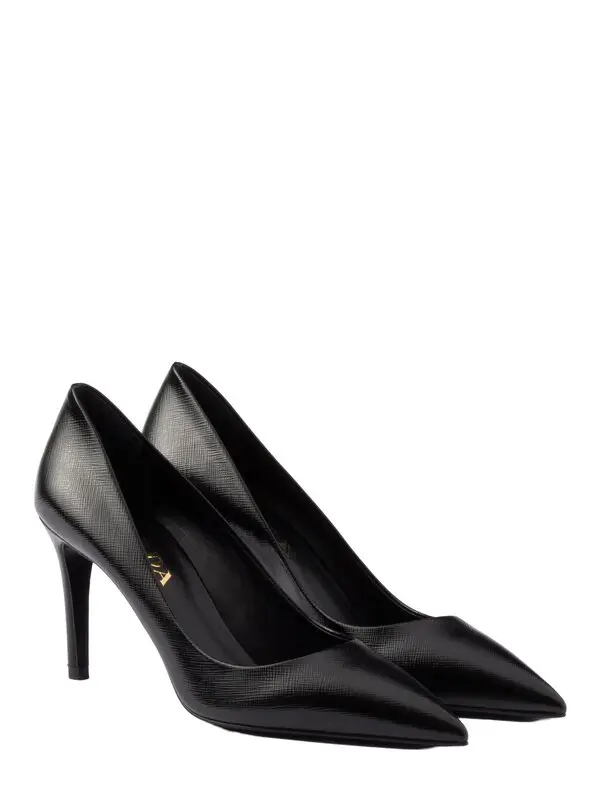 Prada Patent Saffiano Leather Pumps - Black