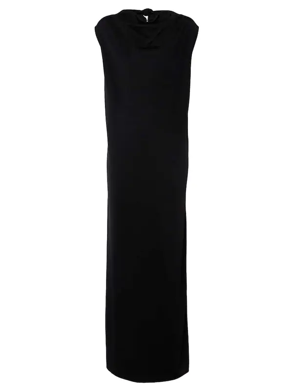 JIL SANDER Tie-detail Midi Dress - Black