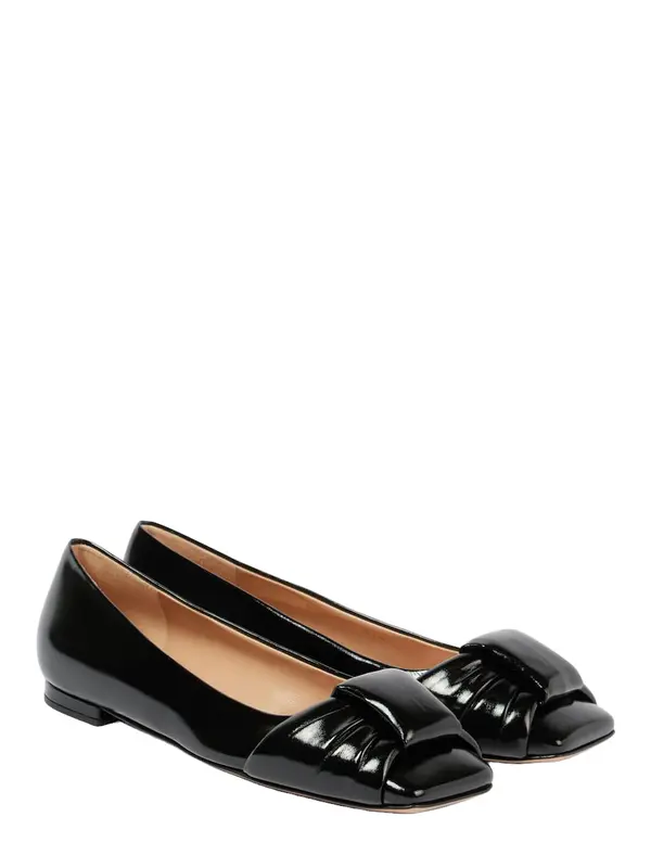 GIANVITO ROSSI Paradì Leather Ballet Flats - Black
