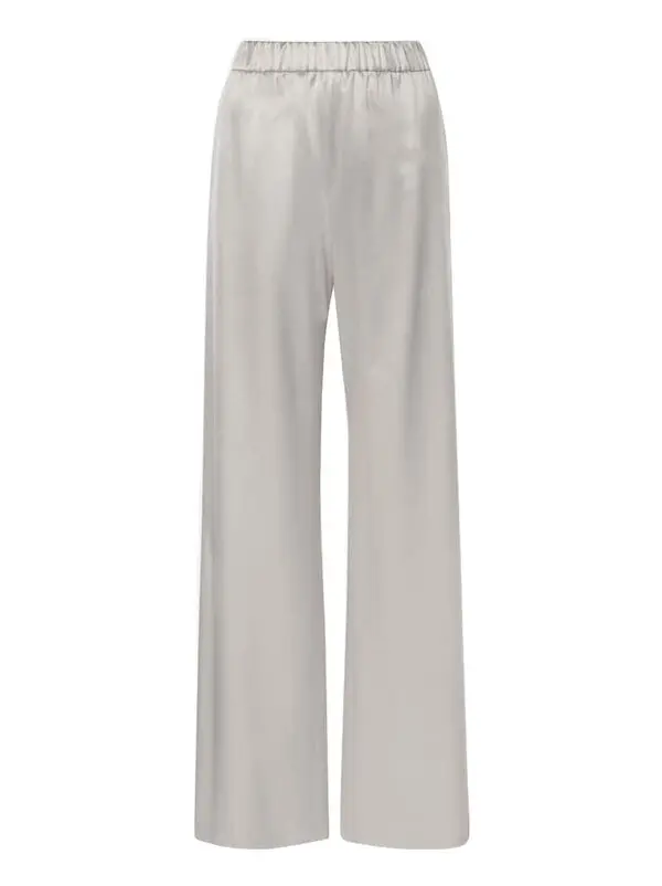 Valentino Garavani Silk Satin Wide-leg Pants - Grey