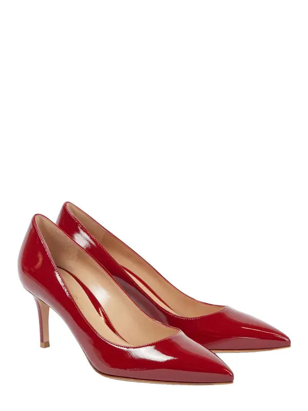 GIANVITO ROSSI 70 Patent Leather Pumps - Red