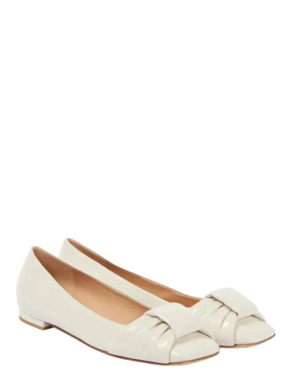 GIANVITO ROSSI Patent Leather Ballet Flats - White