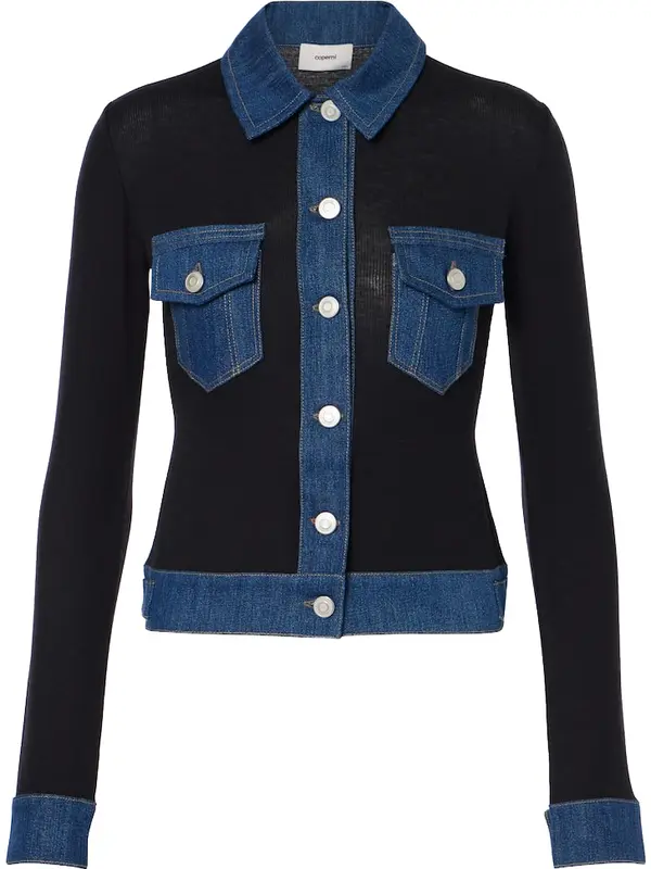 Coperni Denim-trimmed Top - Black
