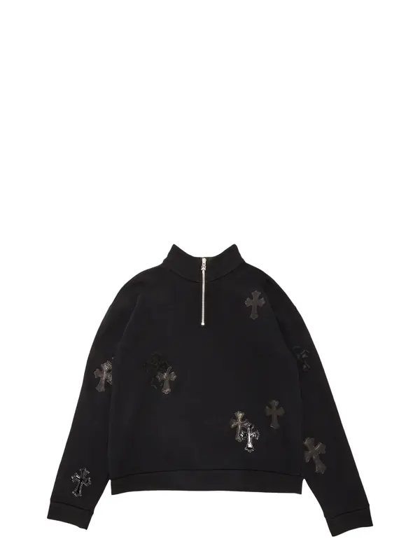 Chrome Hearts Ponyhair Cross Quarter Zip - Black