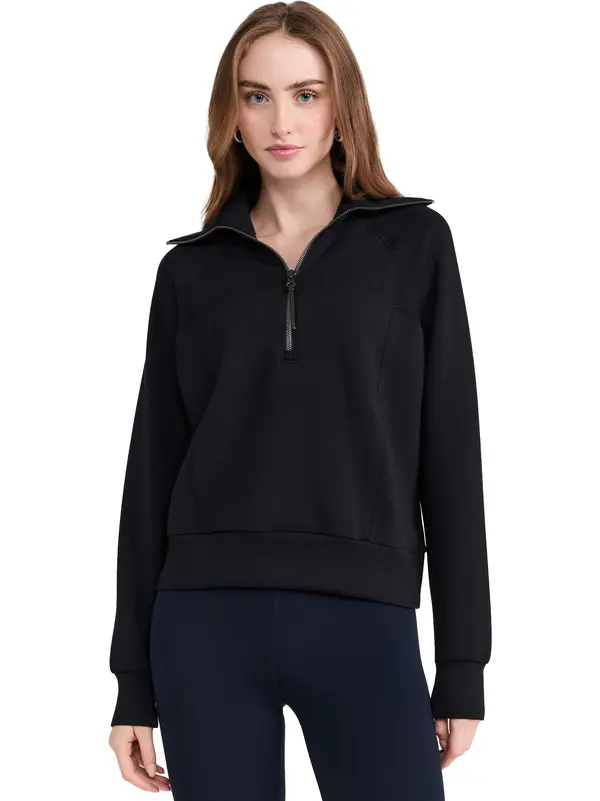 Spanx Airessentials Half Zip Sweatshirt - Very Black