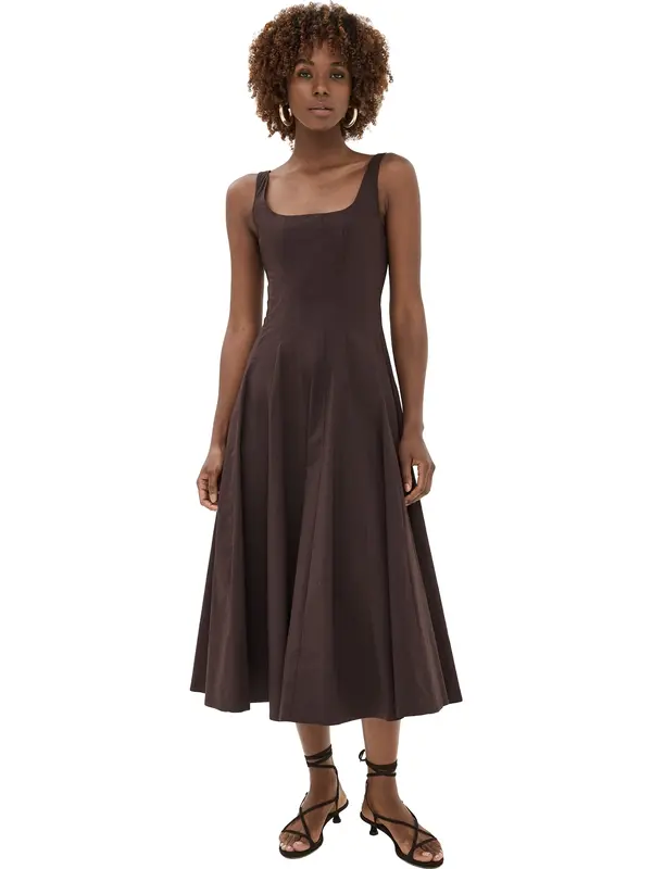 Staud Wells Midi Dress - Earth