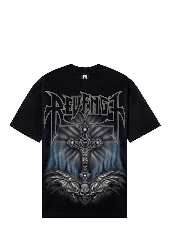 REVENGE Airbrush Metal Tee Shirt - Black
