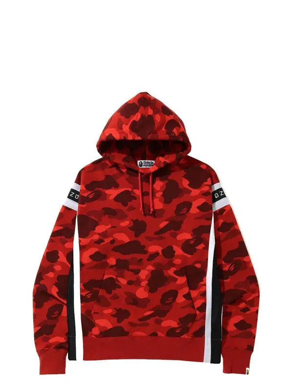 A BATHING APE Camo Logo Tape Pullover Hoodie - Red