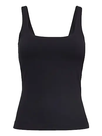 TALA Square Neckline Recycled-polyamide Top - Shadow Black