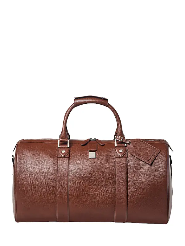 ASPINAL OF LONDON Boston Grained-leather Duffle Bag - Tobacco