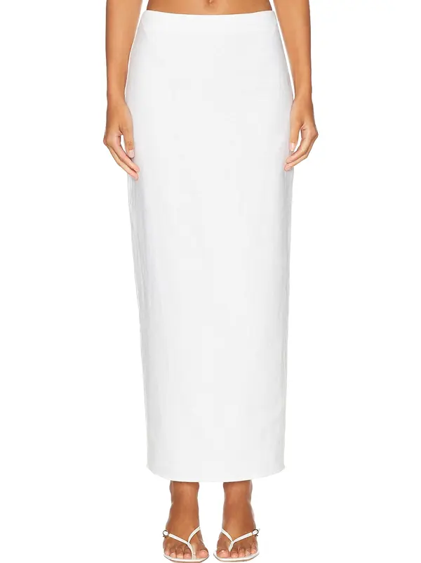 HELSA Linen Maxi Skirt - Natural White