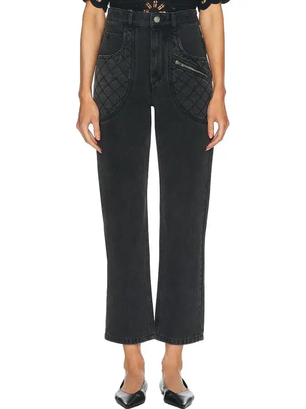 Isabel Marant Casandre Straight Leg Jeans - Dark Grey