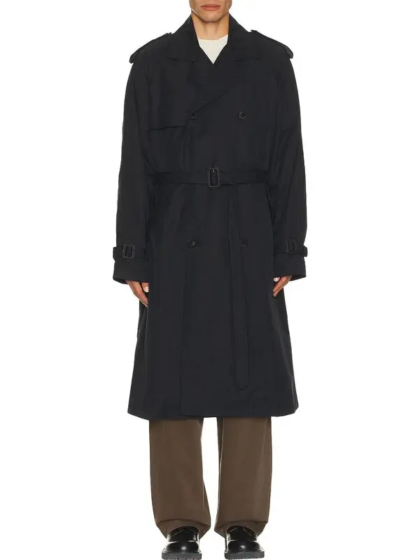NILI LOTAN Kieran Trench Coat - Dark Navy