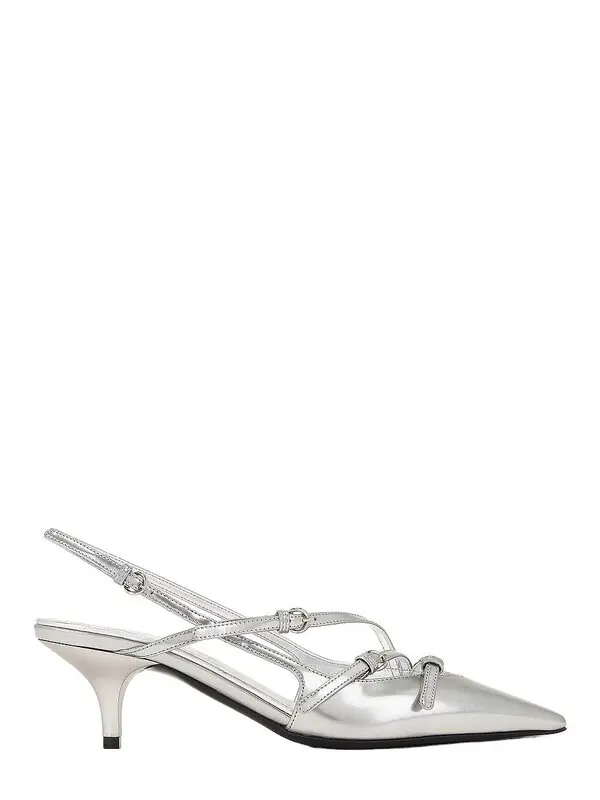 Miu Miu Metallic Slingback Pumps - Argento