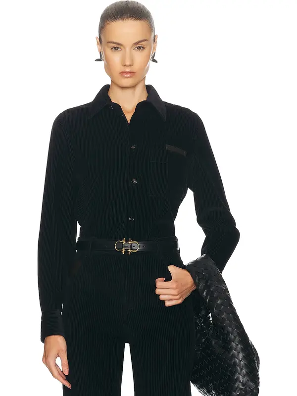 Bottega Veneta Long Sleeve Shirt - Midnight Blue