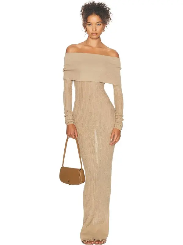 HELSA Justin Maxi Dress - Beige