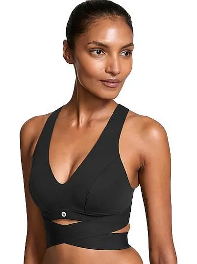 Victoria's Secret Vsx Elevate™ Plunge Wrap Sports Bra - Black