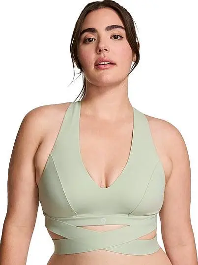 Victoria's Secret Vsx Elevate™ Plunge Wrap Sports Bra - Green