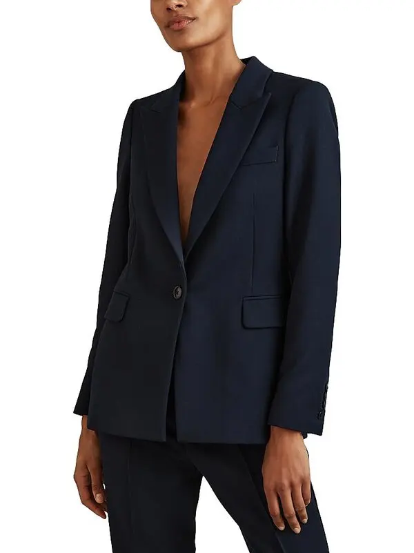 REISS Petite Gabi Single Breasted Blazer - Navy