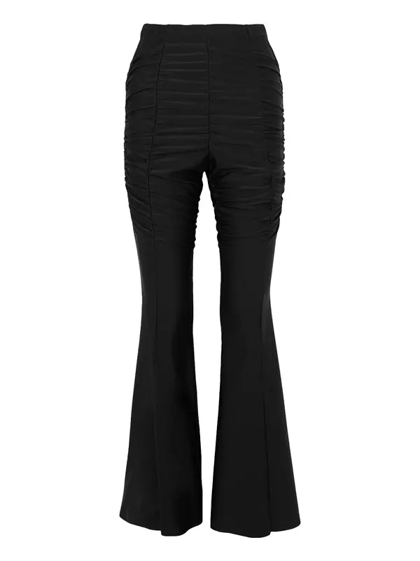 AZ FACTORY Ester Manas Ruched Flared Pants - Black