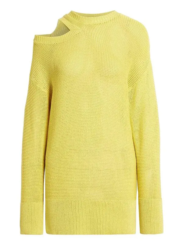 Stella McCartney Cutout Cotton Sweater - Chartreuse