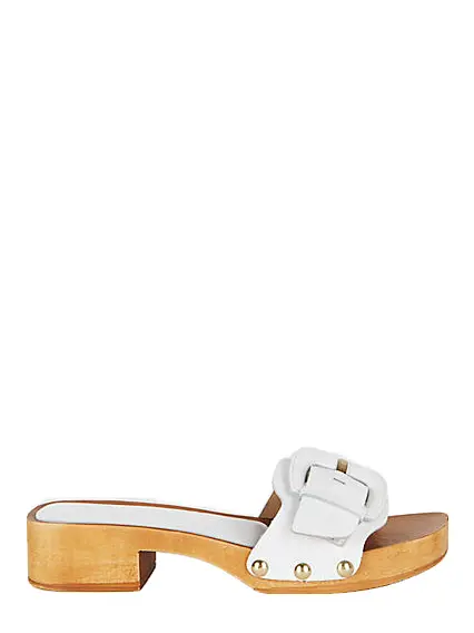 Intentionally Blank Mar Mule Sandals With Buckled Detailing - White