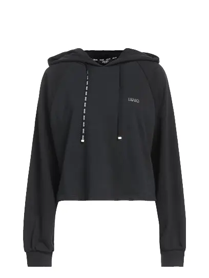 LIU •JO French Terry Logo Hoodie - Black