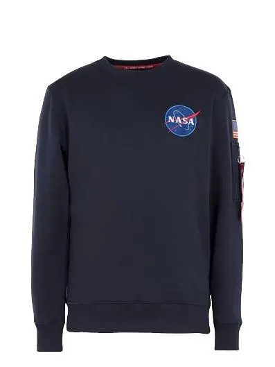 Alpha Industries Crewneck Sweatshirt With Embroidered Logo - Midnight Blue