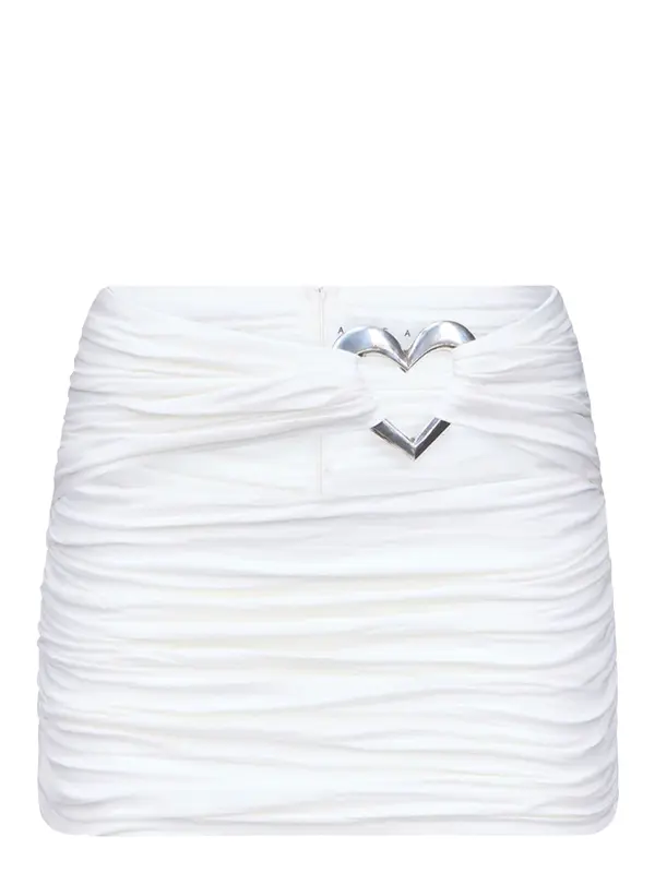 AREA Cut-out Ruched Miniskirt - White