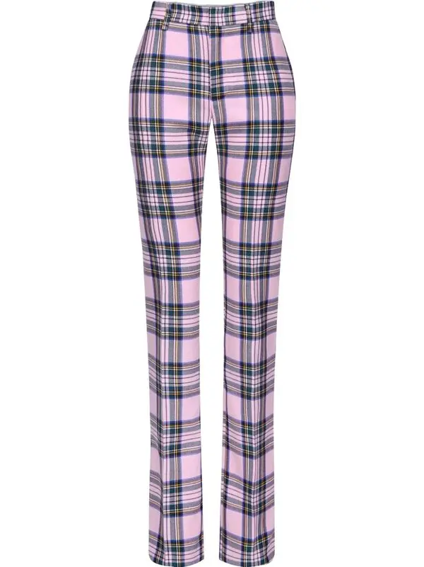 AREA Checked Trousers - Pink