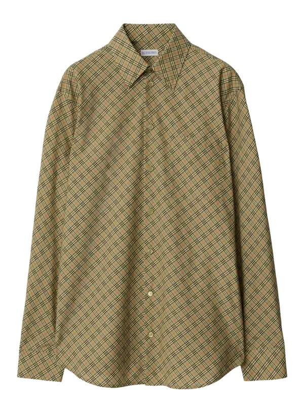 Burberry Check-pattern Cotton Shirt - Green