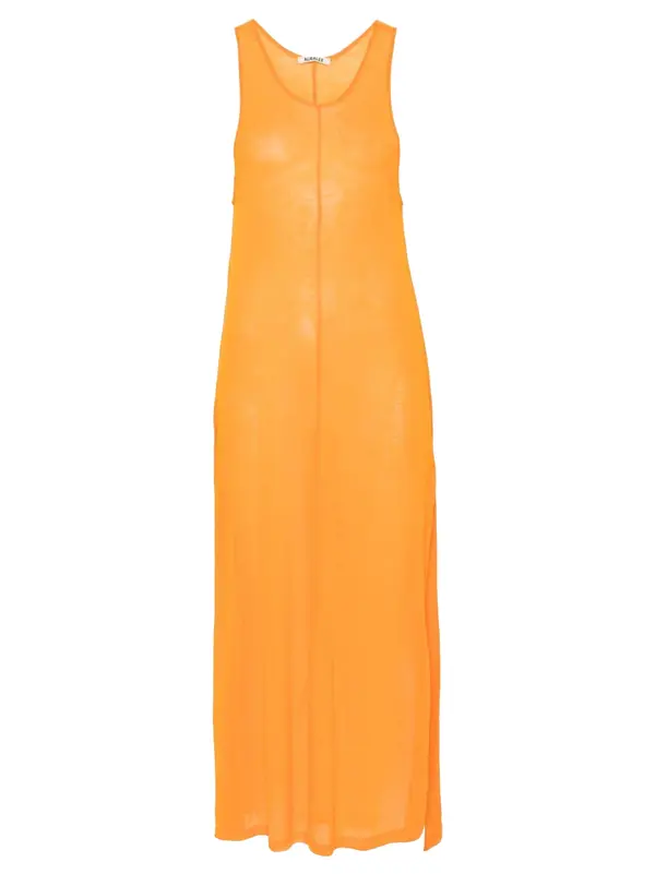 Auralee Semi-sheer Maxi Dress - Orange