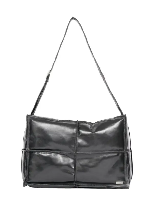 MAISON MARGIELA Logo-plaque Leather Shoulder Bag - Black