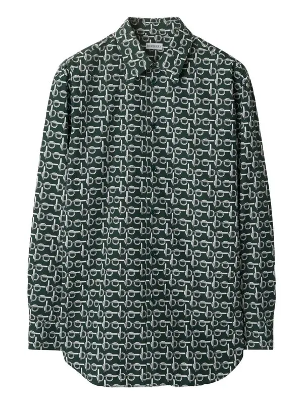 Burberry B Cotton Shirt - Silver
