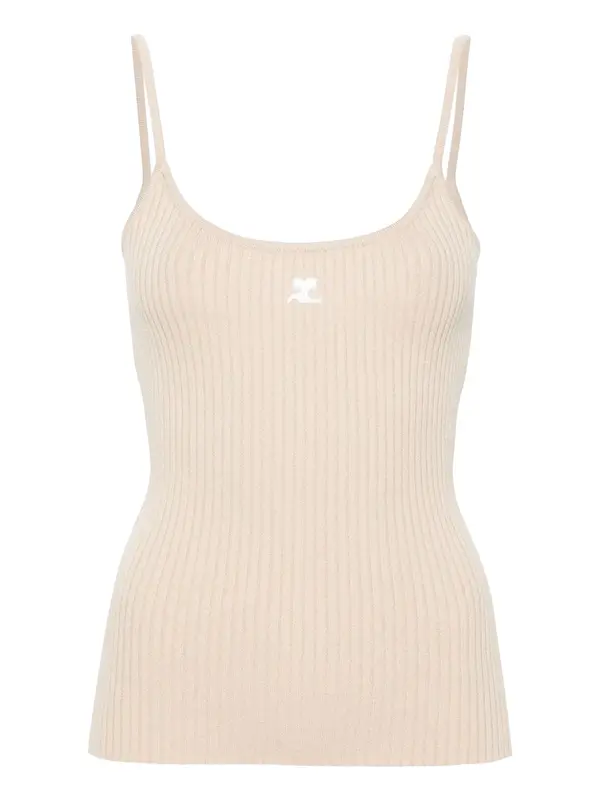 COURREGES Reedition Ribbed Top - Neutrals