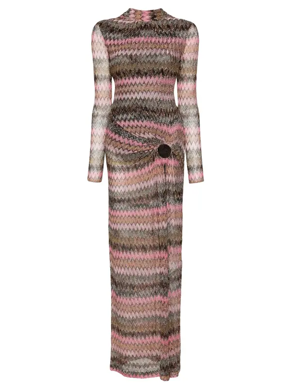 Missoni Cut-out Chevron Maxi Dress - Pink