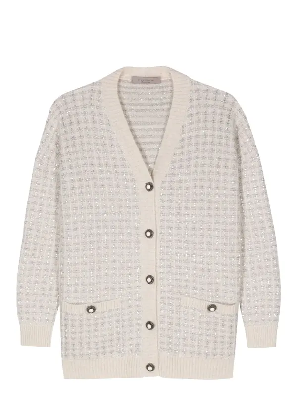 D.exterior Sequinned Cardigan - Neutrals