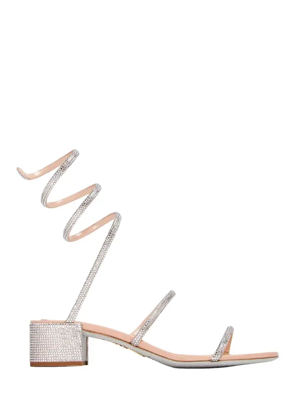 Rene Caovilla Juniper 40mm Crystal-embellished Sandals - Neutrals