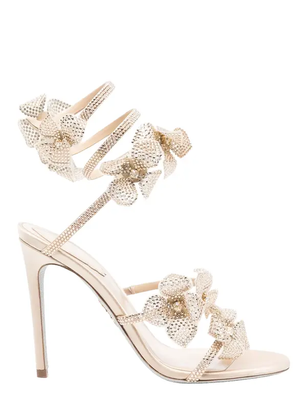 Rene Caovilla 105mm Floriane Sandals - Neutrals